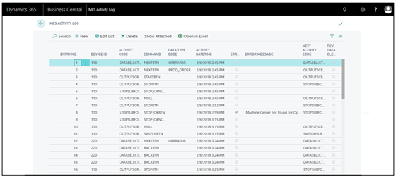 Clever Dynamics - MES Logging
